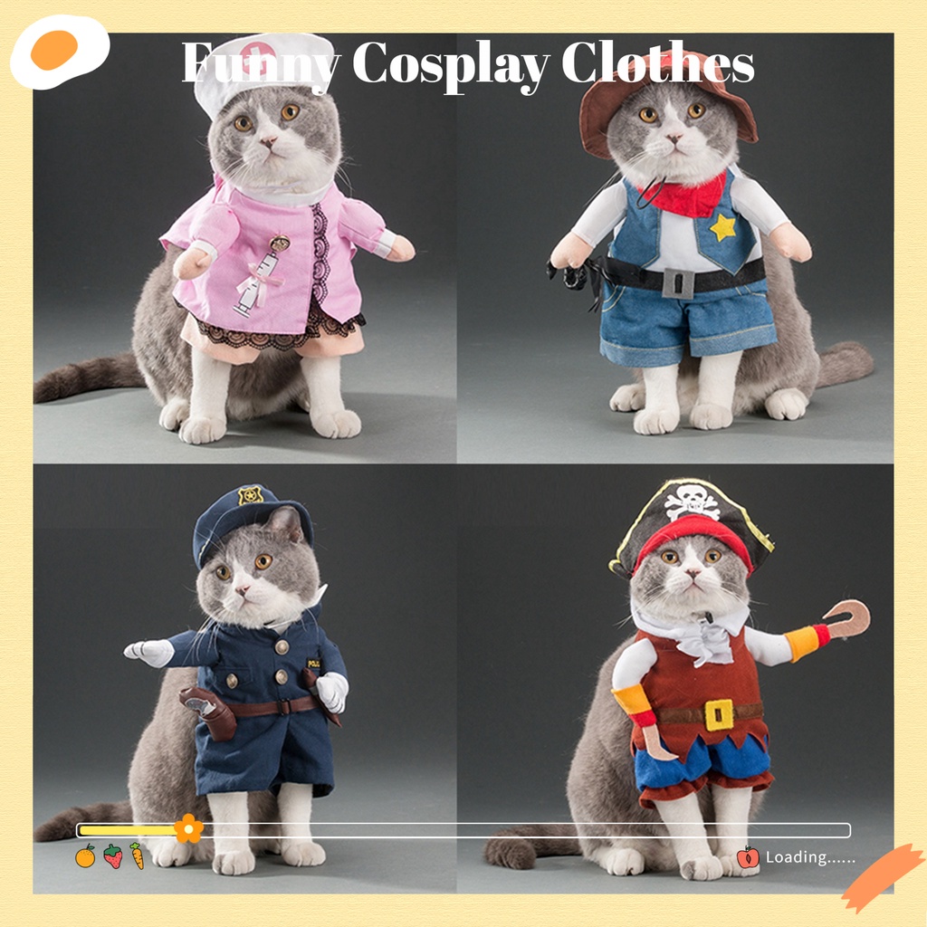 Cat Costumes Suit For Cats Clothes Firecrackers Corsair Cowboy Cute ...