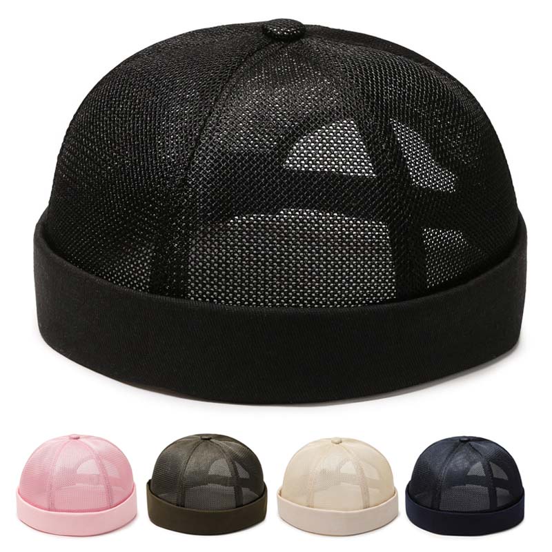 New fashion beanie hat man and woman summer breathable casual brimless ...