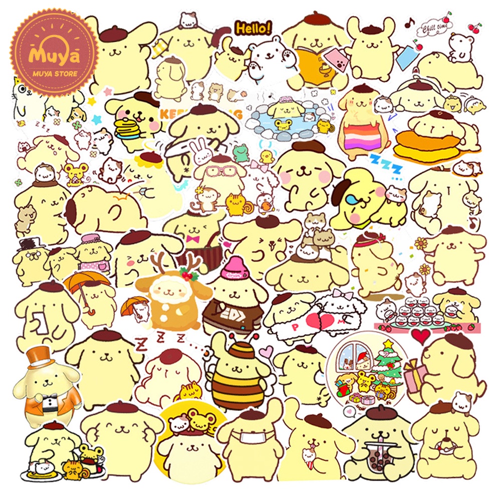 MUYA 50pcs Sanri Pom Pom Purin Stickers Waterproof Cartoon Vinyl ...
