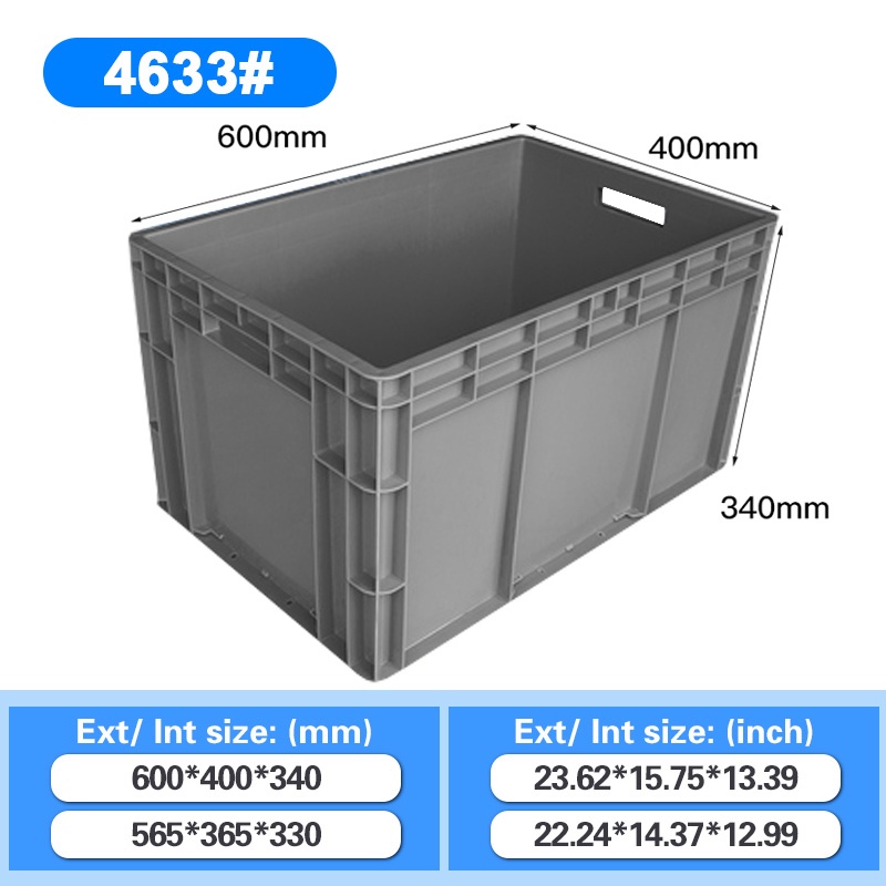 LEADLOONG -EU Crate Europe Standard Solid Box Plastic Container Factories Transport Use Square ...