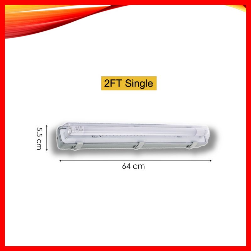 LED T8 Waterproof Casing Fitting 2FT 4FT Single Double Anti corrosive ...