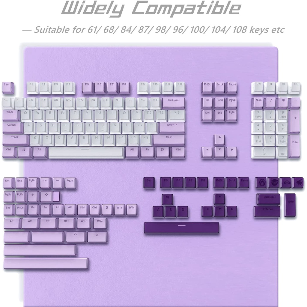 ISA Pudding Keycaps - PBT Keycaps, 141 Key+24 Keys Set Custom Keycap ...