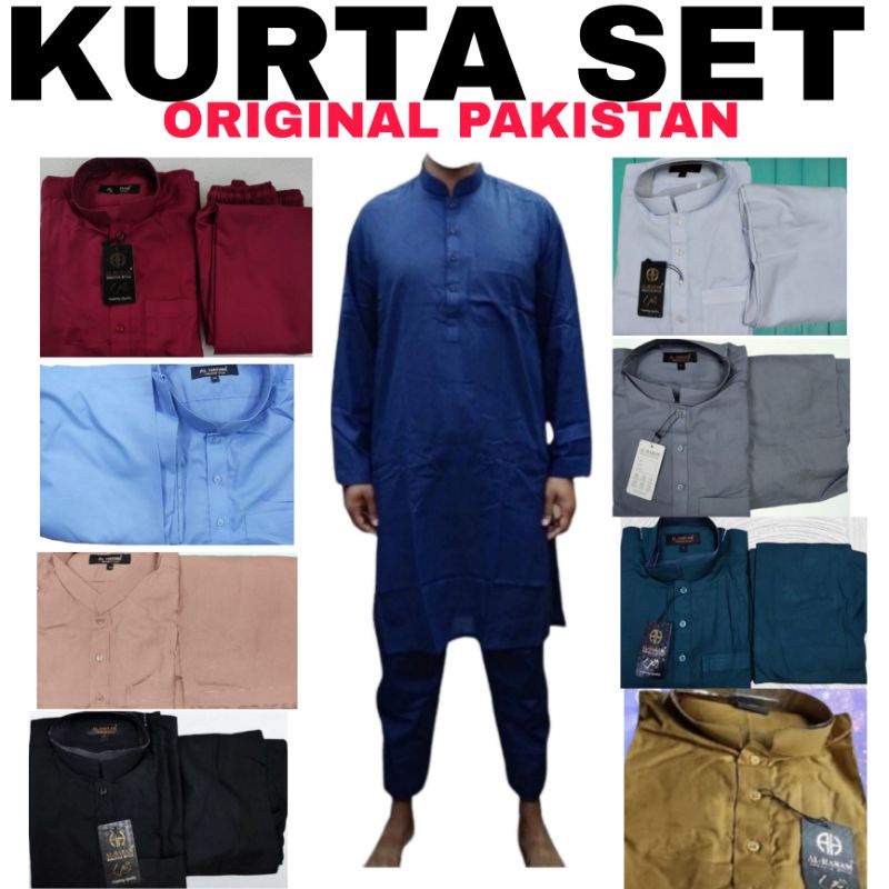 Kurta sekali seluar original pakistan KOLAR ( Al Haram) | Shopee Malaysia
