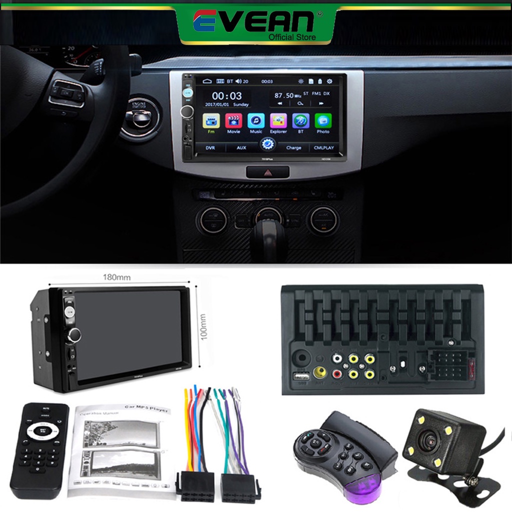 Evean 7010Plus 7'' Bluetooth Double 2 Din Car Radio Stereo Player Vedio ...