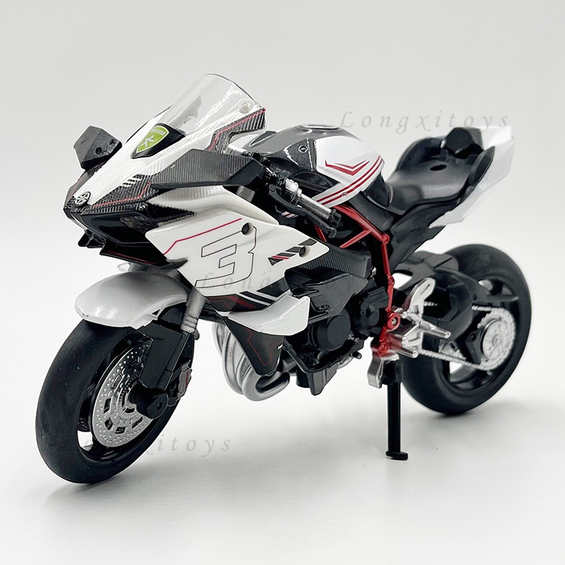 1:12 Diecast Motorcycle Model Toy Kawasaki Ninja H2R Sport Bike Replica ...