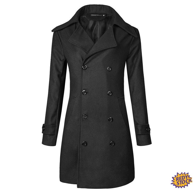 【High Quality】 jeket lelaki Business Casual Winter men's woolen coat ...