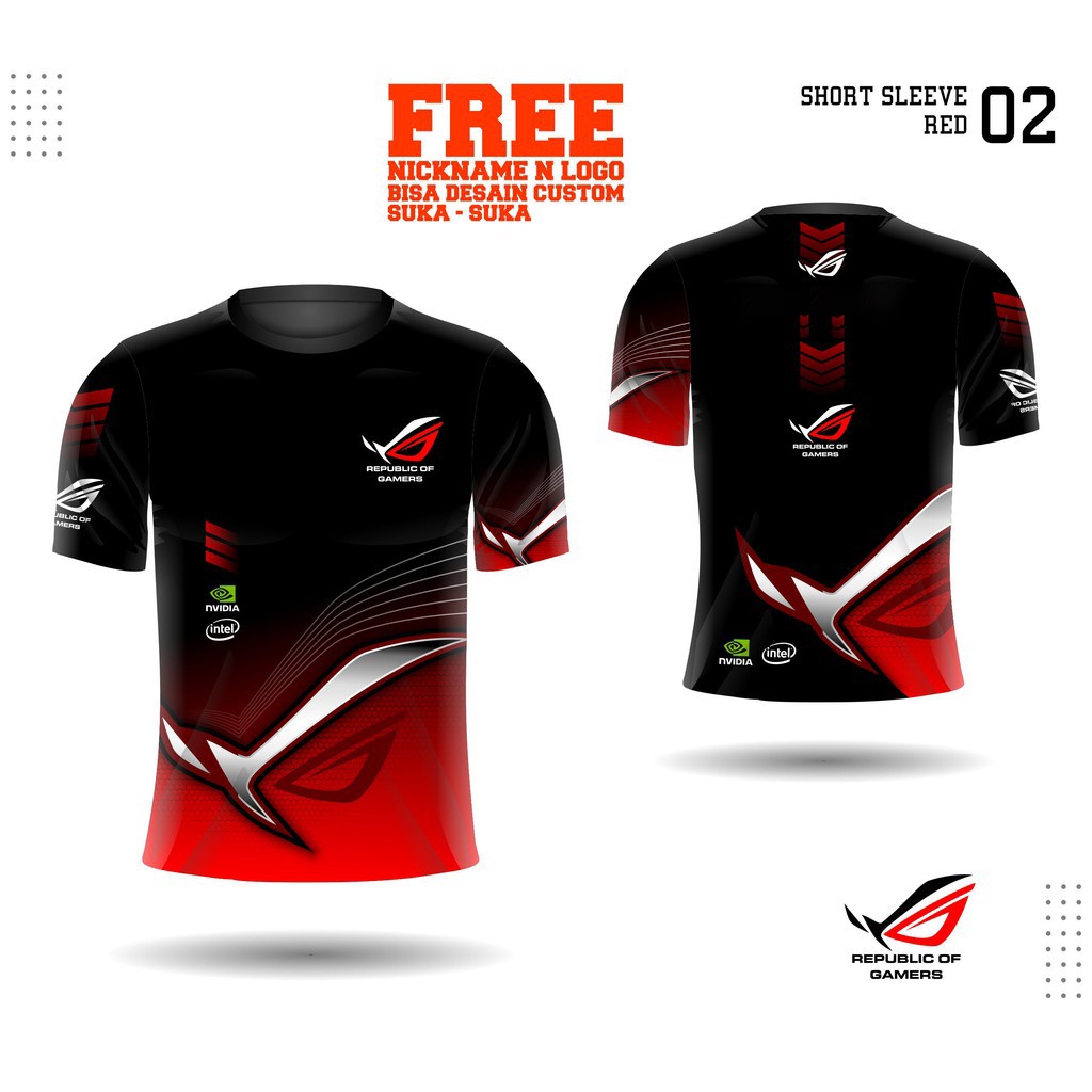 Jersey e sport rog T-Shirt republic of gamers Shirt asus gamer | Shopee ...