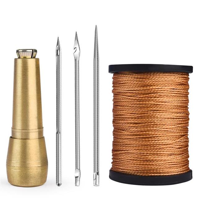 【Same day shipment】Leather Sewing Kit DIY Leather Sewing Awl Needle ...