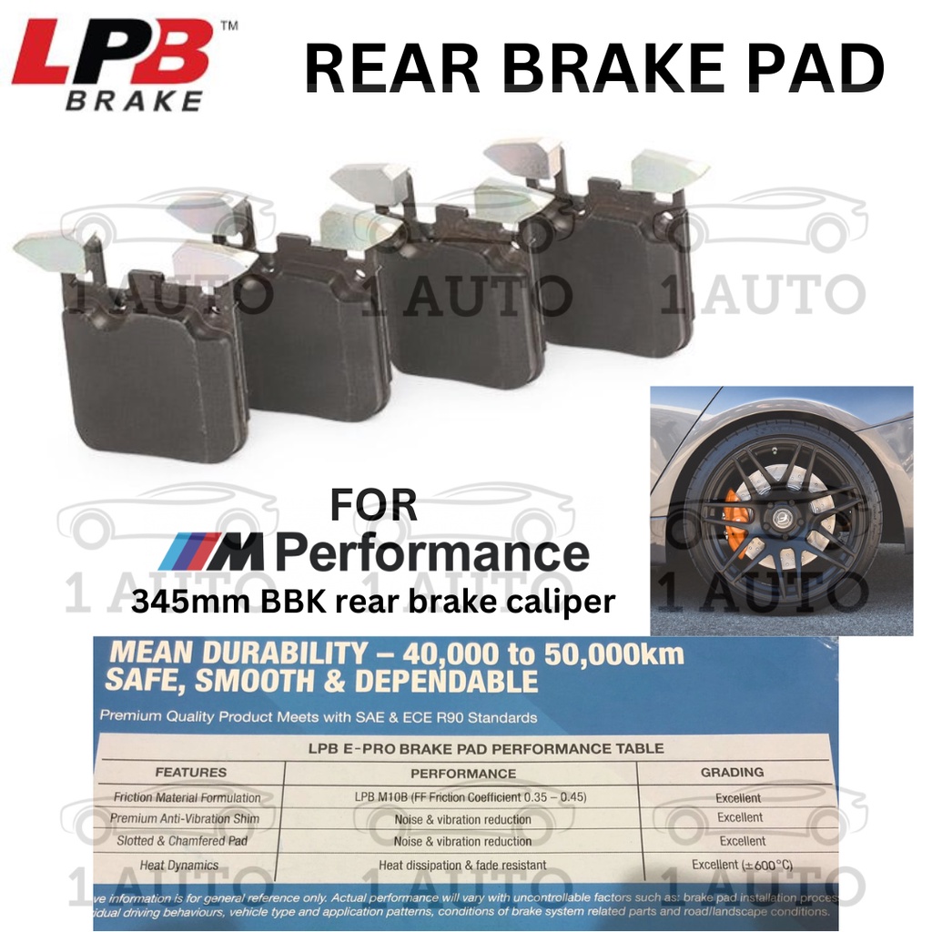 LPB e-PRO SEMI METALLIC REAR BRAKE PAD BMW F20 F30 M PERFORMANCE BBK ...