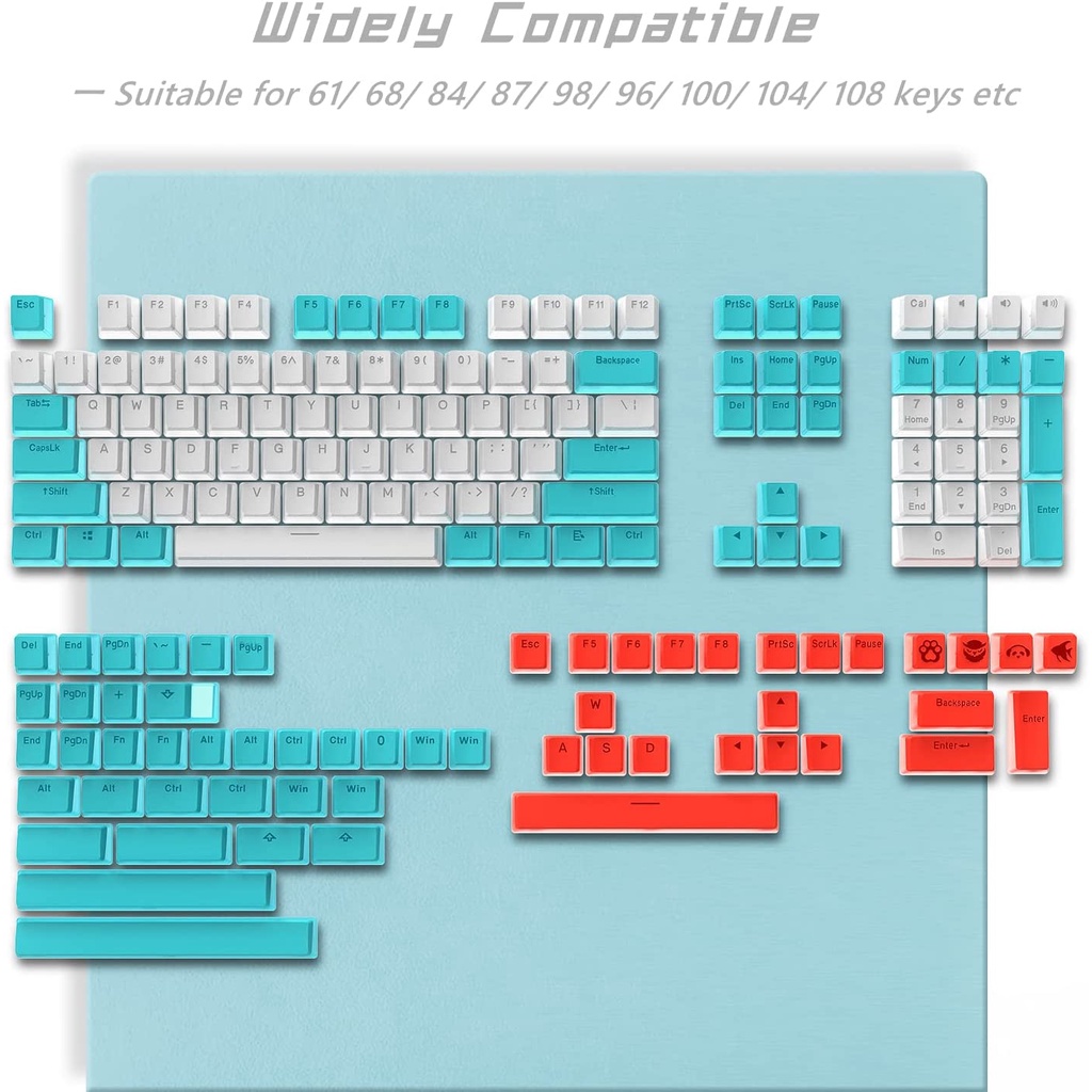 ISA Pudding Keycaps - PBT Keycaps, 141 Key+24 Keys Set Custom Keycap ...