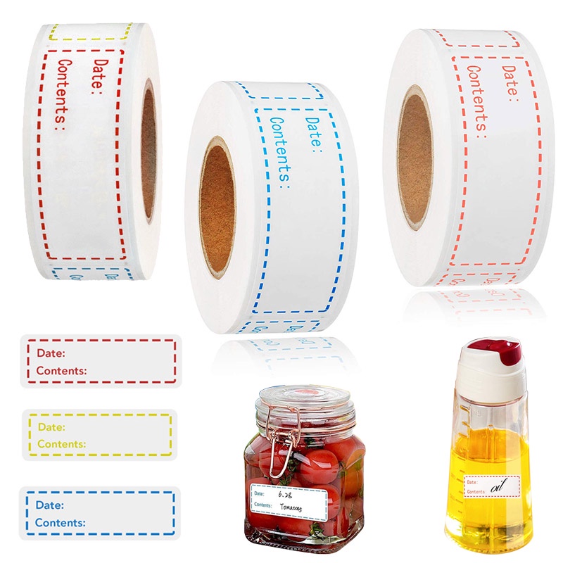 125Pcs/Roll Labels For Food Containers Kitchen Date Roll Paper Labels ...