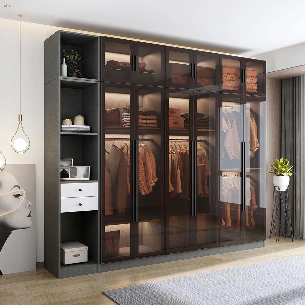 Glass Door, Transparent Wardrobe, Solid Wood, Simple Modern Nordic ...