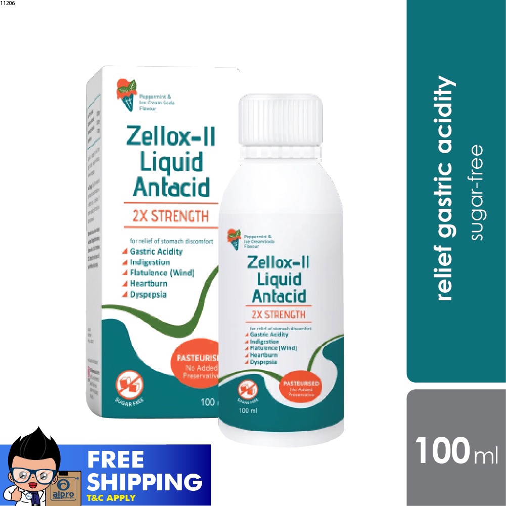 Zellox Ii Double Strength Liquid Antacid - Relief Of Gastric Acidity (100ml) | Shopee Malaysia