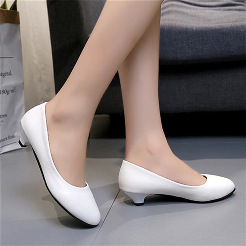 Work Shoes Women's Professional Interview Black White Stiletto Heel ...