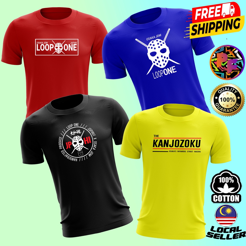KANJO LOOP ONE JDM OSAKA 4 HELAI T shirt for CIVIC FK8 FK7 EG6 EG9 EF9 ...