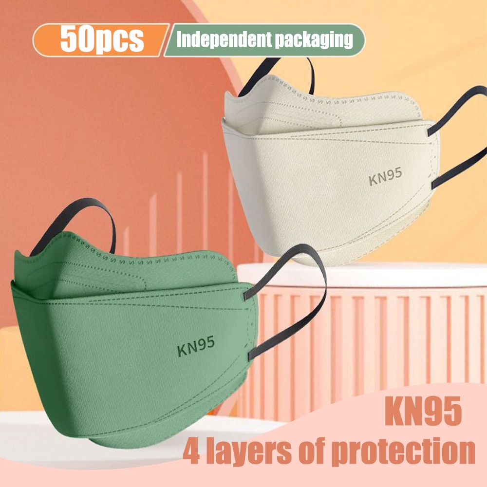 [READY]50pcs KOREA 3D Fish KF94 Mask Wavy Protect the corners of the ...