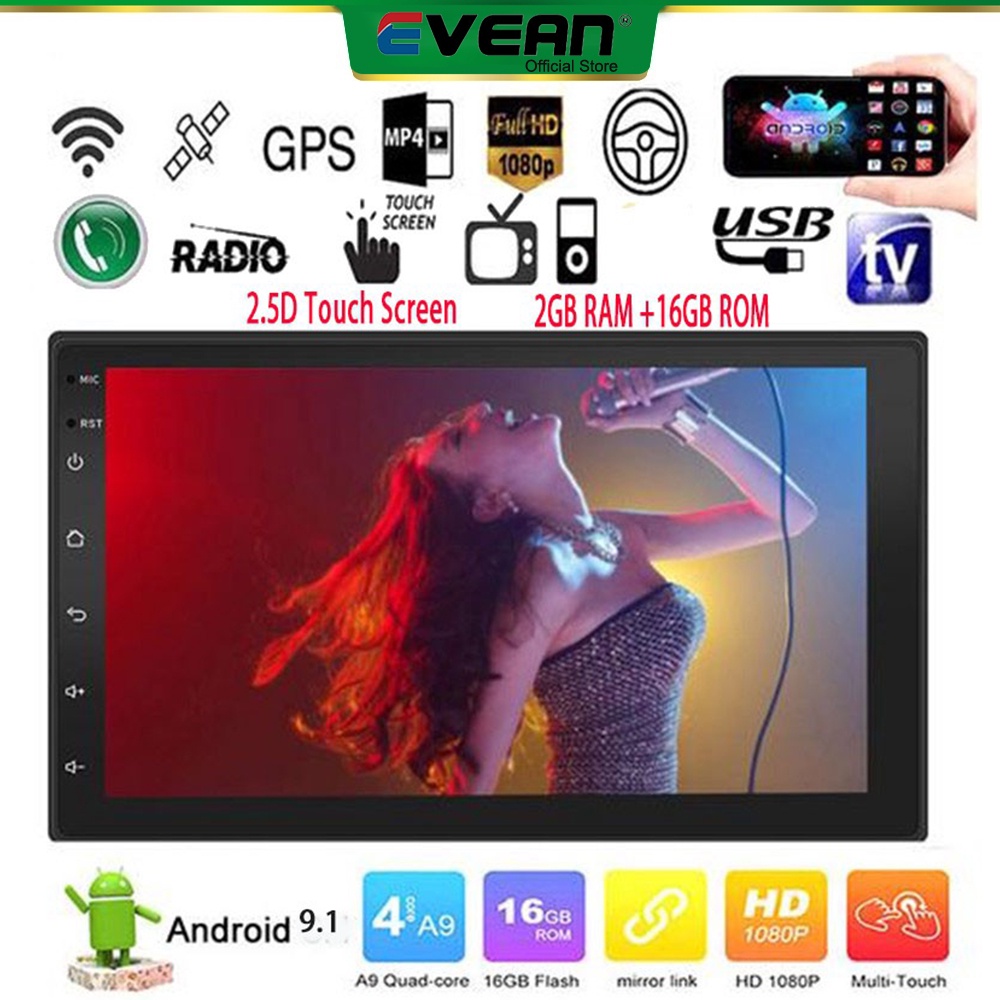 Evean（2.5D Touch Screen 2GB+16GB ）Android 10.0 HD 7 '' Double 2 DIN ...