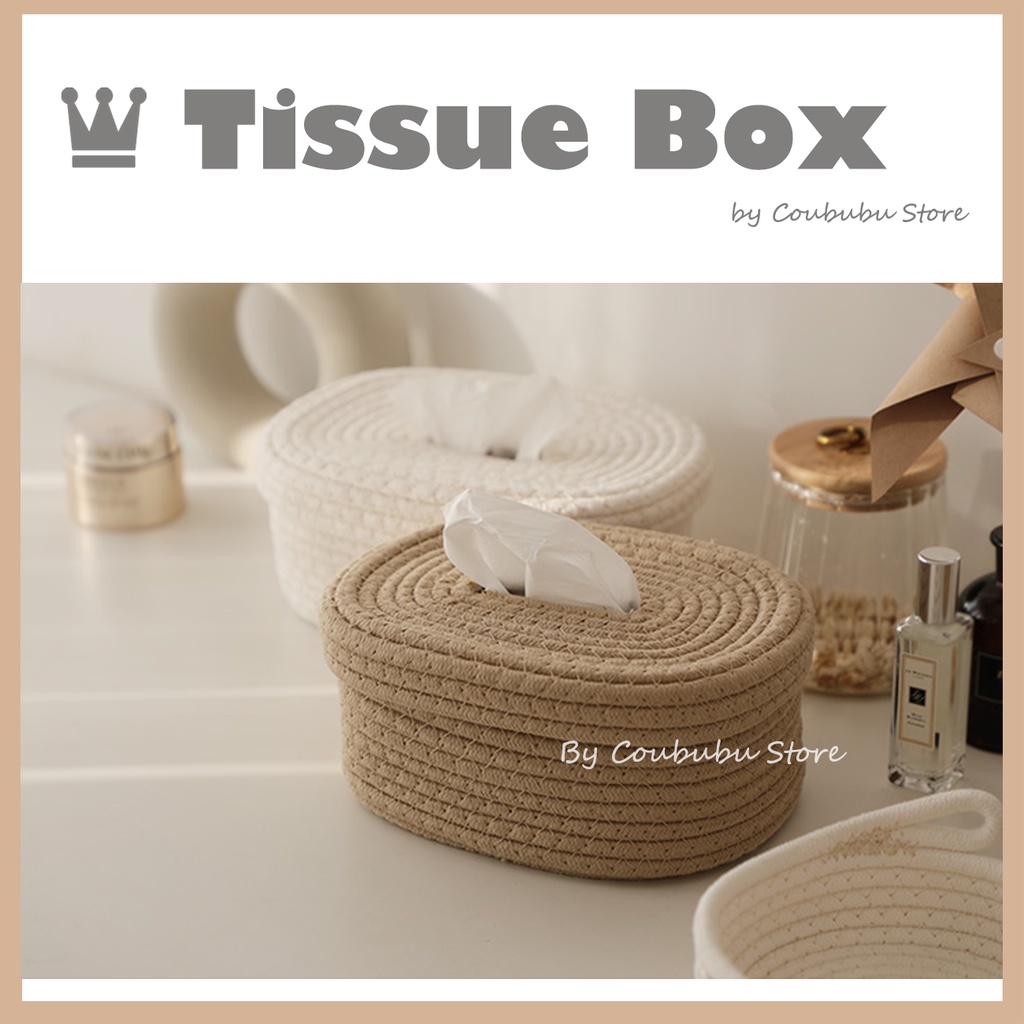 Coububu Japanese Ins Tissue Holder Tissue Box Tissue Bag Cotton Rope ...