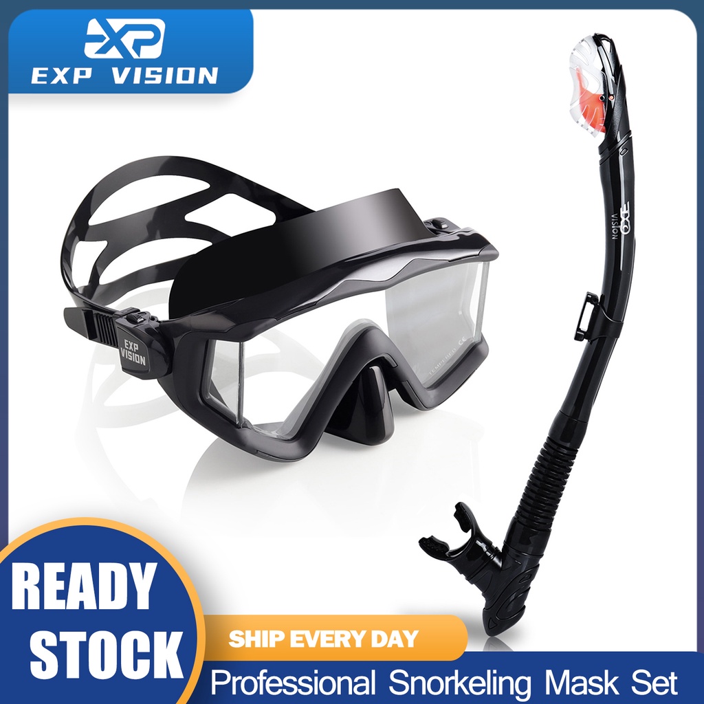 EXP VISION Snorkeling Diving Mask Snorkeling Mask Set Anti-Leak Anti ...