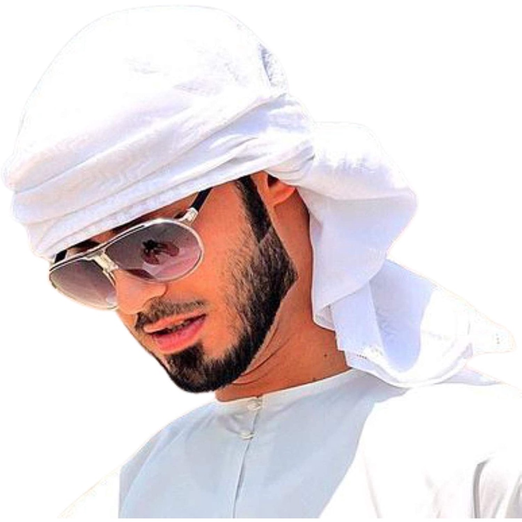 White Shemagh Scarf Saudi Style Muslim Man Boys Authentic Arab Dubai ...