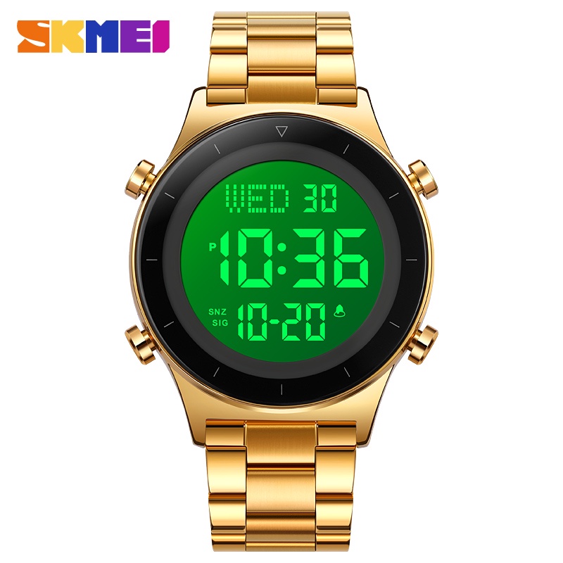 SKMEI textured metal waterproof dual time multi-function digital watch | Shopee Malaysia