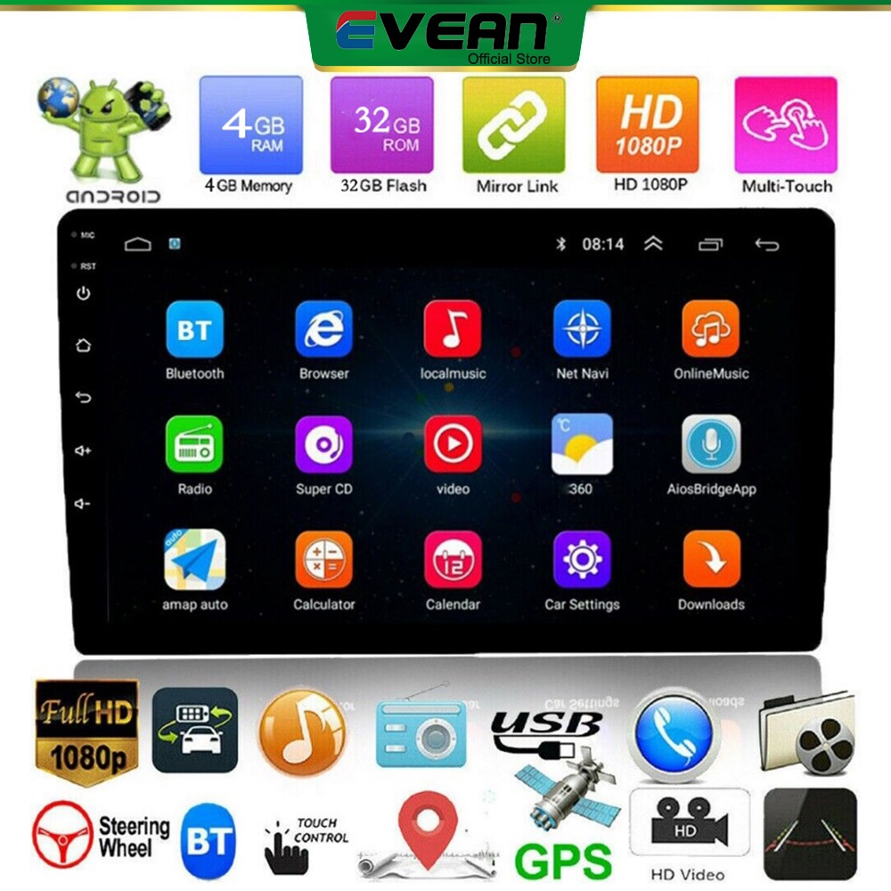 Evean 2Din Android Car Radio Player Bluetooth MP5 Multimedia Player ...