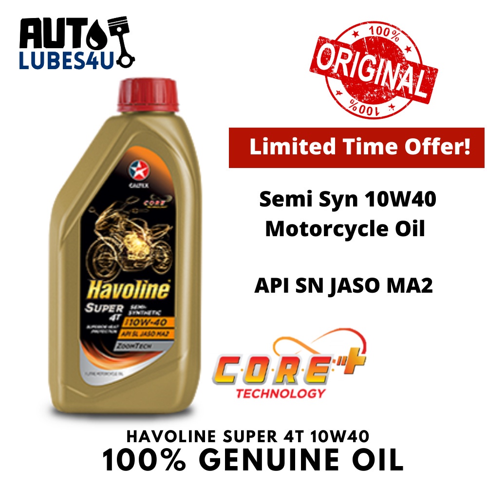 Caltex Havoline Super 4T 10w40 Semi Synthetic 1L - Caltex Motorcycle ...