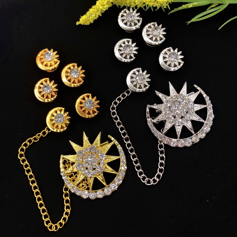 HOT 2024 SET BUTANG BAJU MELAYU BULAN BINTANG BERANTAI EXCLUSIVE SET ...