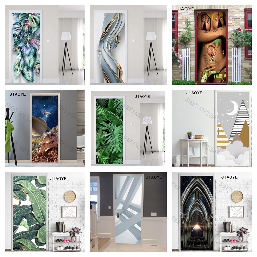 Custom size Door Sticker Home Decor Door Wrap Wall Sticker Mural ...