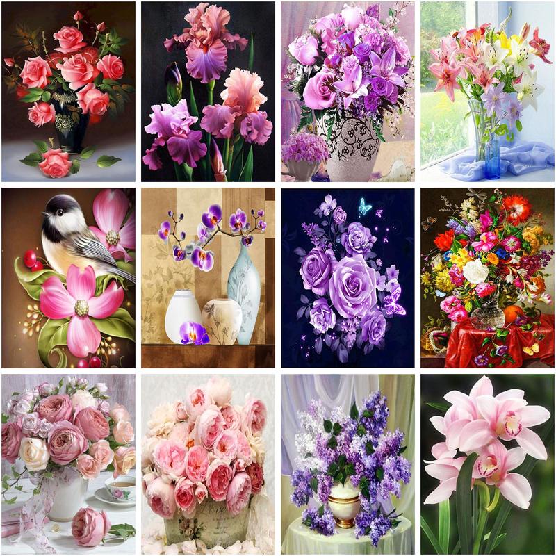 CHENISTORY DIY Diamond Painting 5D Flower Full Square/Round Drill ...