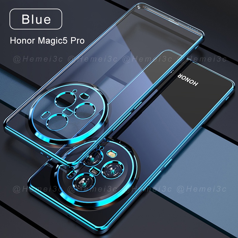 Honor Magic 5 Magic5 Pro Casing Transparent Soft TPU Plating Edge Phone ...