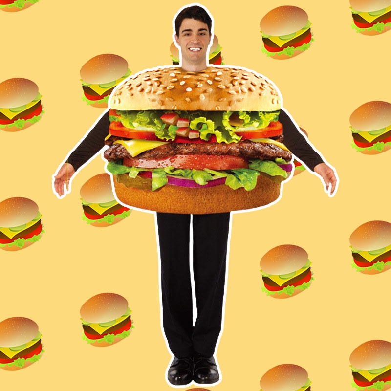 Adult Costume Hamburger Men Women Funny Fast Food Cosplay Outfit for ...