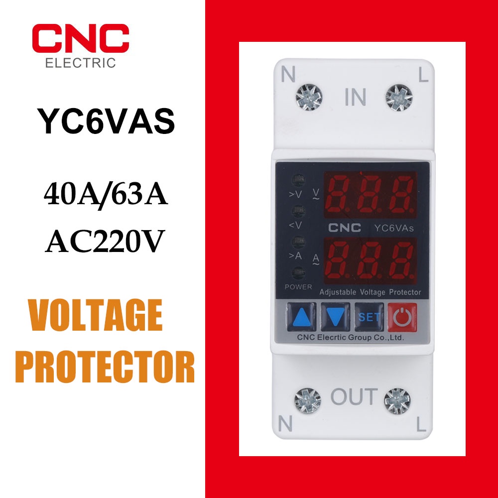Protector De Voltaje 220v Adjustable Digital Voltage Relay 220V 40A/63A 220v Surge Protector