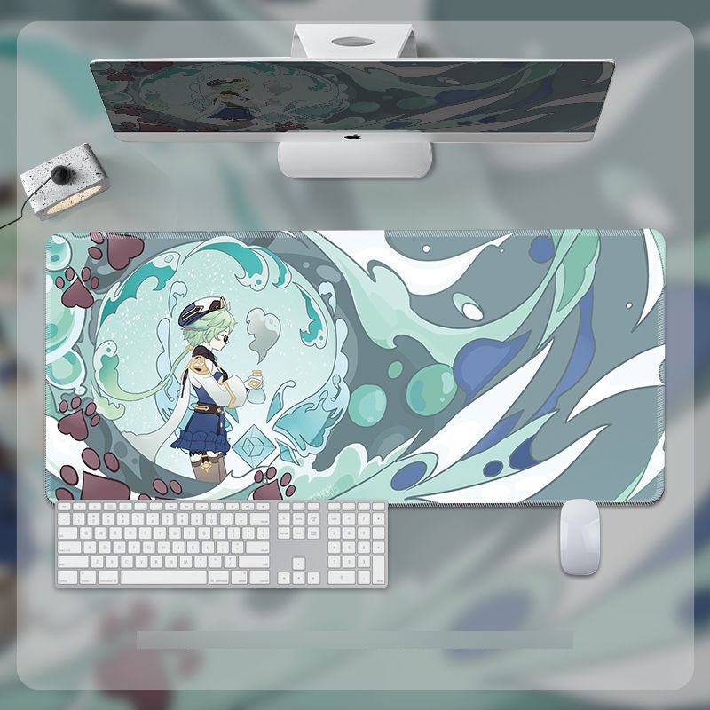 Genshin impact mousepad genshin nahida zhongli ayaka Watercolor theme ...