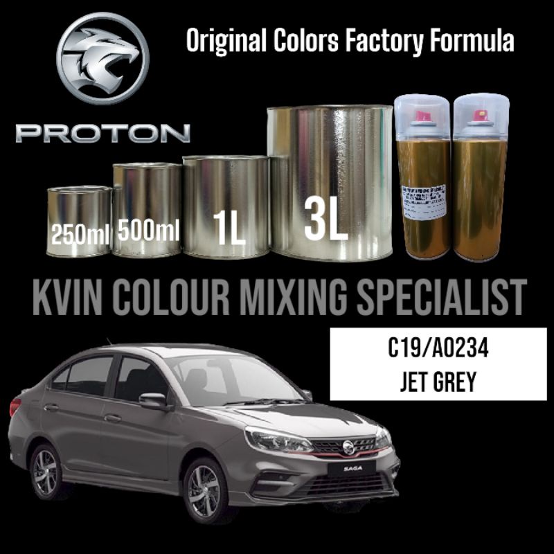Proton Saga A0234 Jet Grey 2K Paint | Shopee Malaysia
