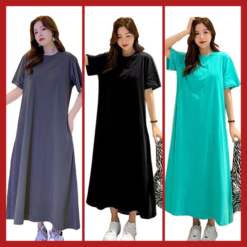 Women Wear Loose Maxi Long Dress Plain Kebaya Baju Labuh Perempuan ...