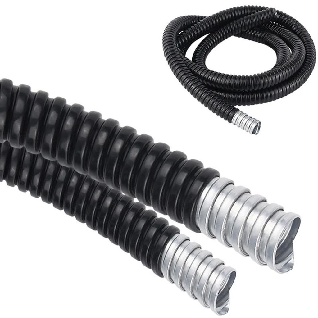 5Meters 10MM~25MM Thickened Plastic Coated Metal Hose Flame Retardant ...