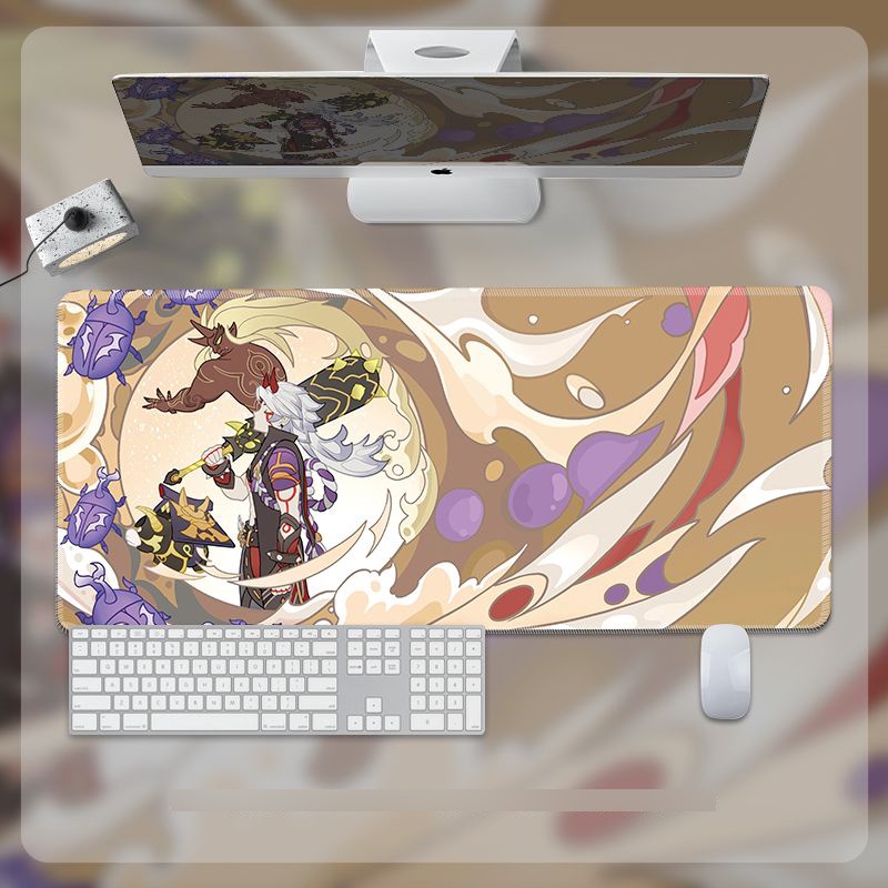Genshin impact mousepad genshin nahida zhongli ayaka Watercolor theme ...