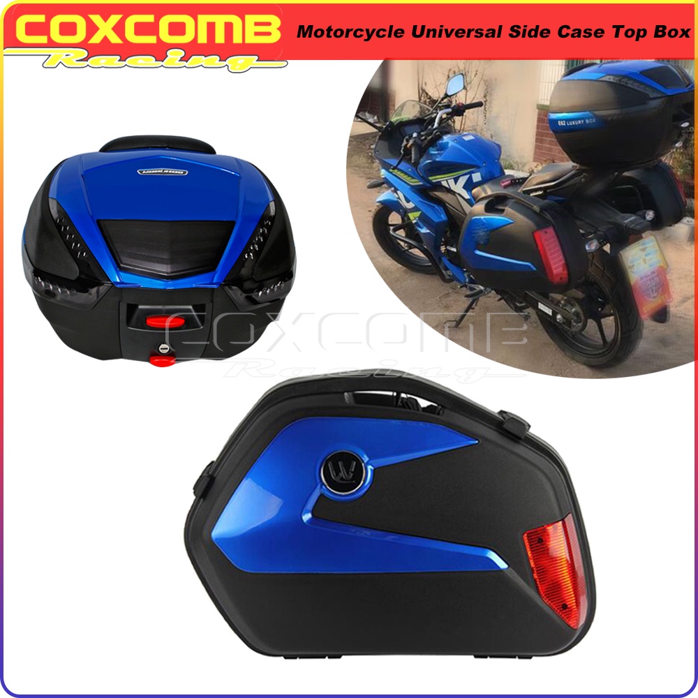 Blue Supersport Sportbike Top Case Side Boxes 38L Tail Box 20L Side ...