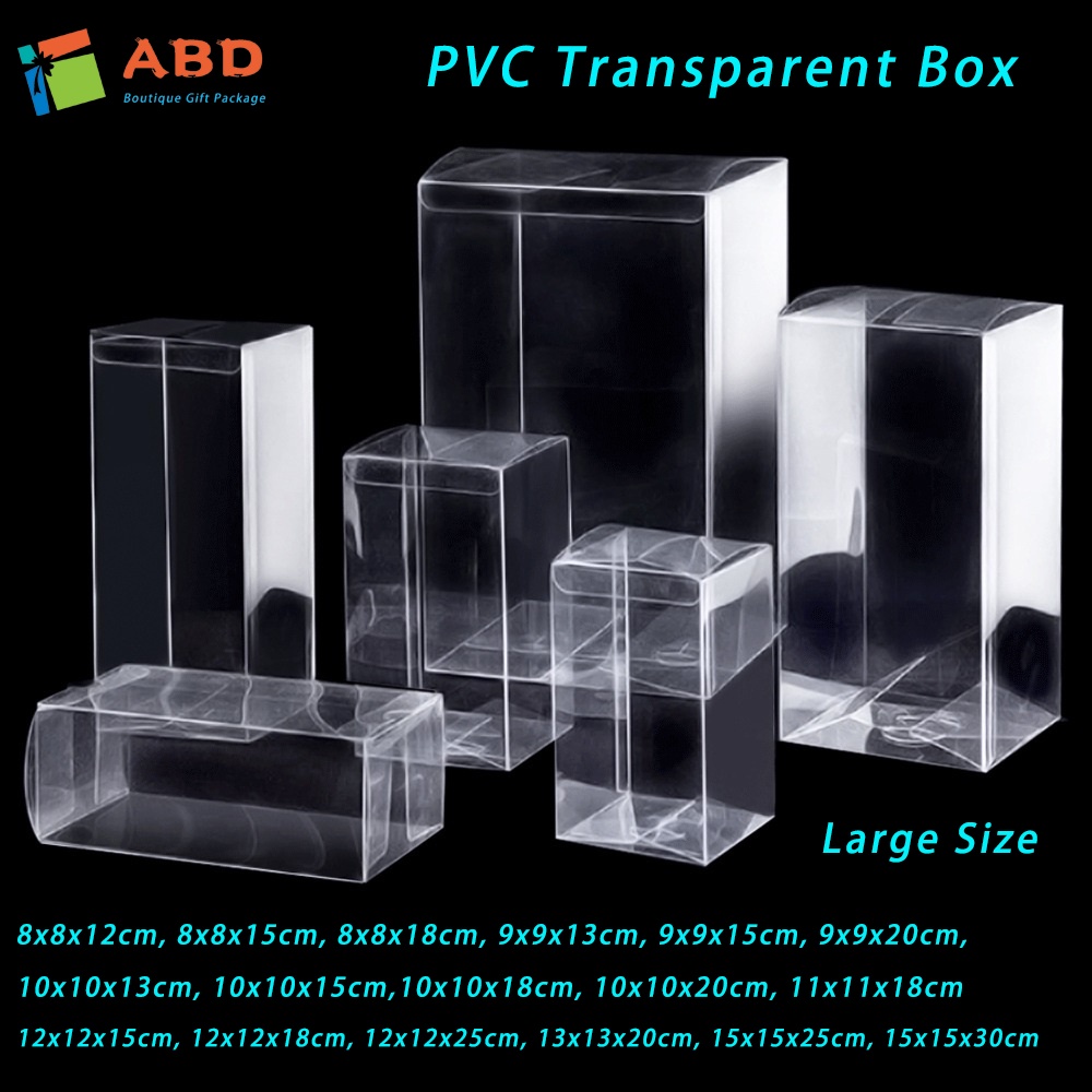 【ABD】Square PVC Transparent Box Plastic Gift Box Cake Box Display Box ...