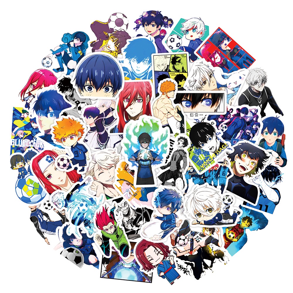 50PCS BLUE LOCK Sports Anime Cartoon Sticker For Phone Laptop Luggage ...