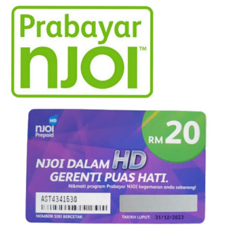 NJOI PREPAID TOP UP CARD RM20 (ONLINE) | Shopee Malaysia