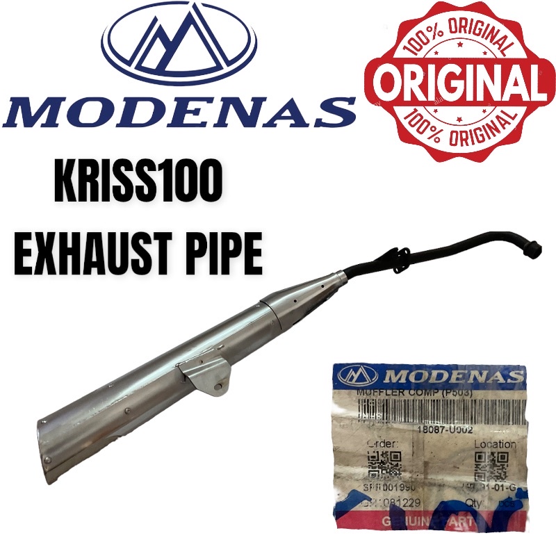 MODENAS KRISS100 KRISS 100 100% ORIGINAL EXHAUST MUFFLER PIPE STD EKZOS ...