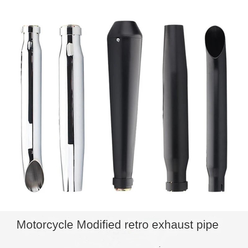 37/40/42MM UNIVERSAL RETRO MOTORCYCLE EXHAUST MUFFLER PIPE MODIFIED ...