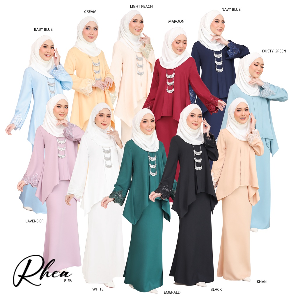 RHEA KEBAYA MODERN | Baju Kebaya Moden | Baju Raya 2023 | DUSTY GREEN ...