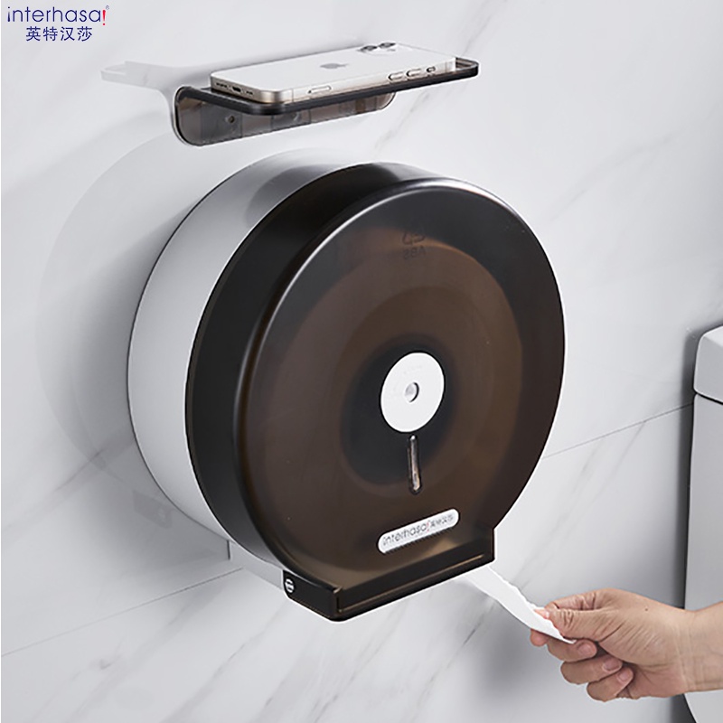 Roll Tissue Dispenser Wall Mount Large Roll Capacity Toilet Hand Towel ...