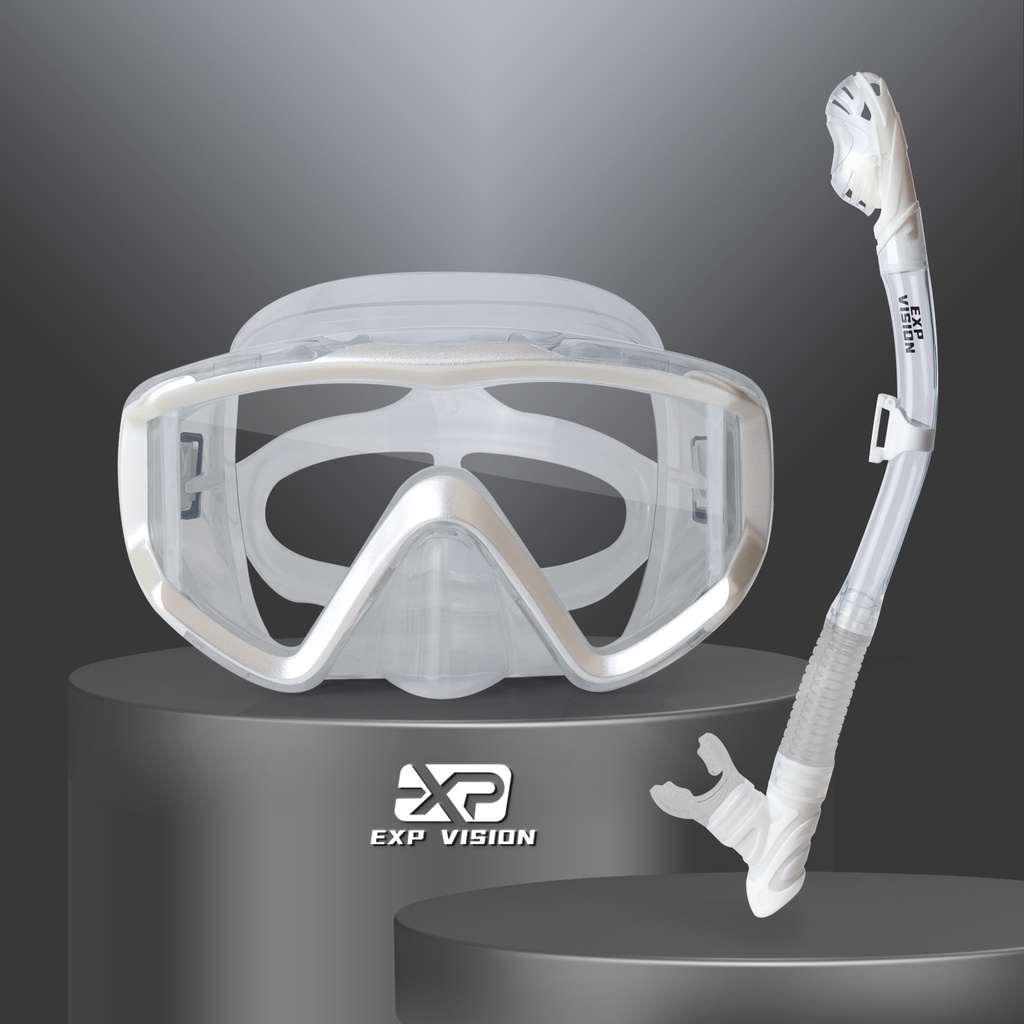 EXP VISION Snorkeling Mask Set Diving Mask Set Premium Panoramic Scuba ...