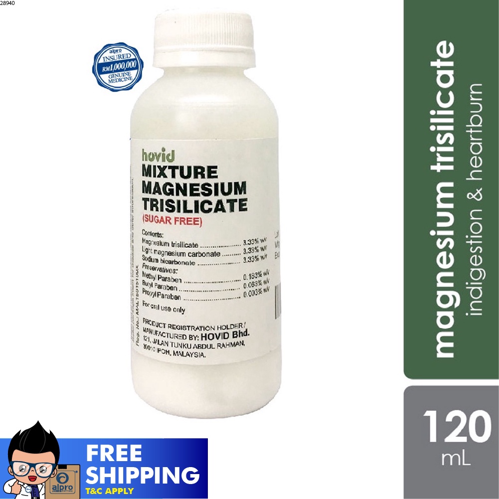Hovid Mixture Magnesium Trisilicate 120ml (Ingestion & Heartburn ...