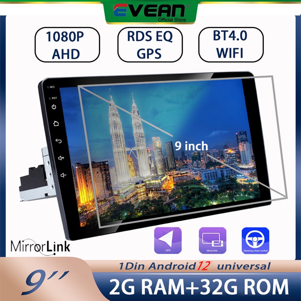 Evean Universal 1 Din 9''Inch Android 11 Car radio Multimedia Video ...