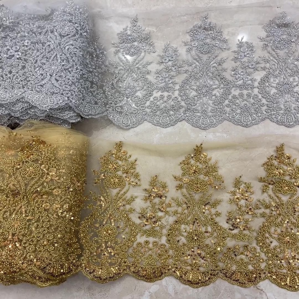 1 Meter Price Beads Border lace / Bead lace / Eyelash Border Lace 28cm ...